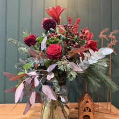 Crimson Winter Vase